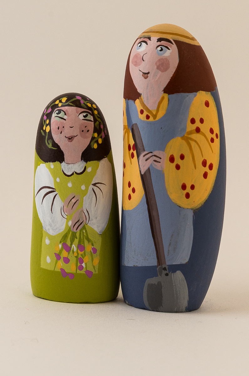 Le santon la petite fille, santon moderne peint sur galet